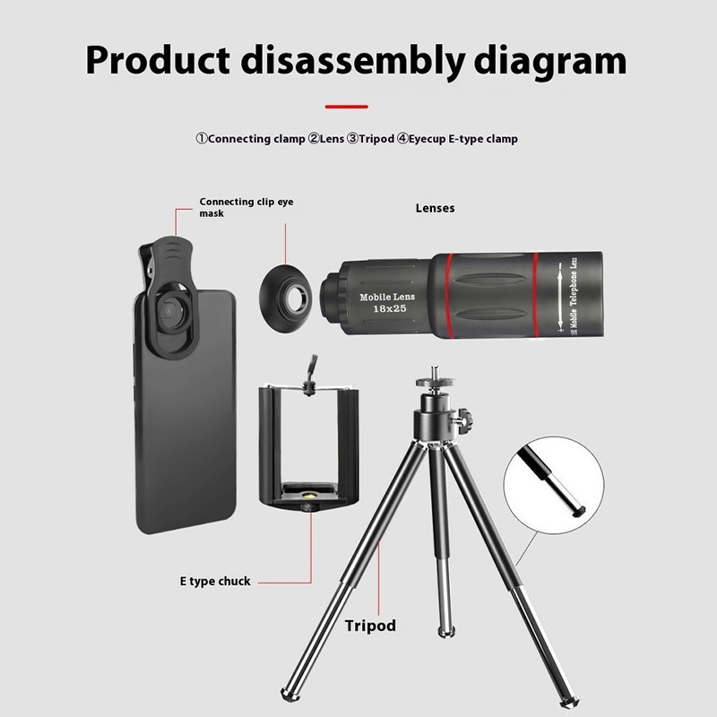 APEXEL Phone Camera Lens Universal 18x25 Monocular Zoom HD Cell Phone ...