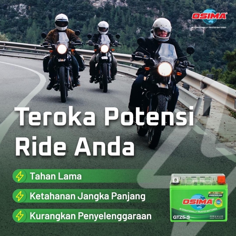 OSIMA GTZ5-S PREMIUM GREEN GEL BATTERY MOTORCYCLE BATERI MOTOSIKAL ...