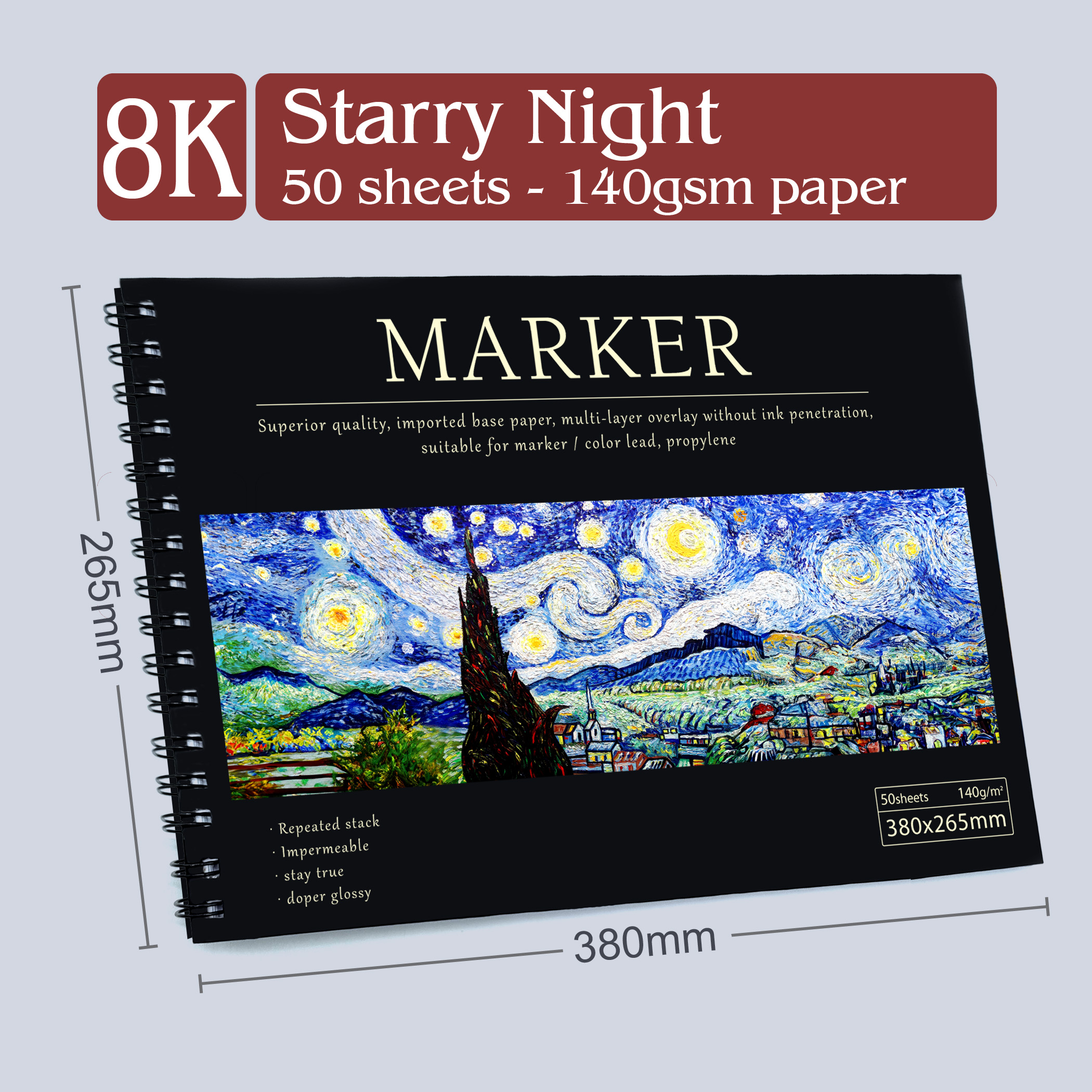 [Ready Stock] Marker Book 50Sheets 130gsm A5 A4 8K 16KMarker Pad Drawing Sketchbook Painting ...