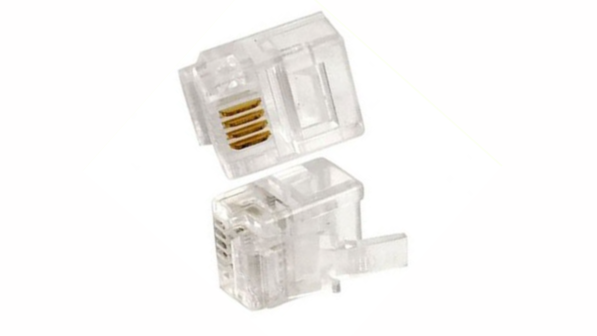 RJ11 4 Pin Telephone Crystal Plug Connector 6P4C Telephone use DIY Easy ...
