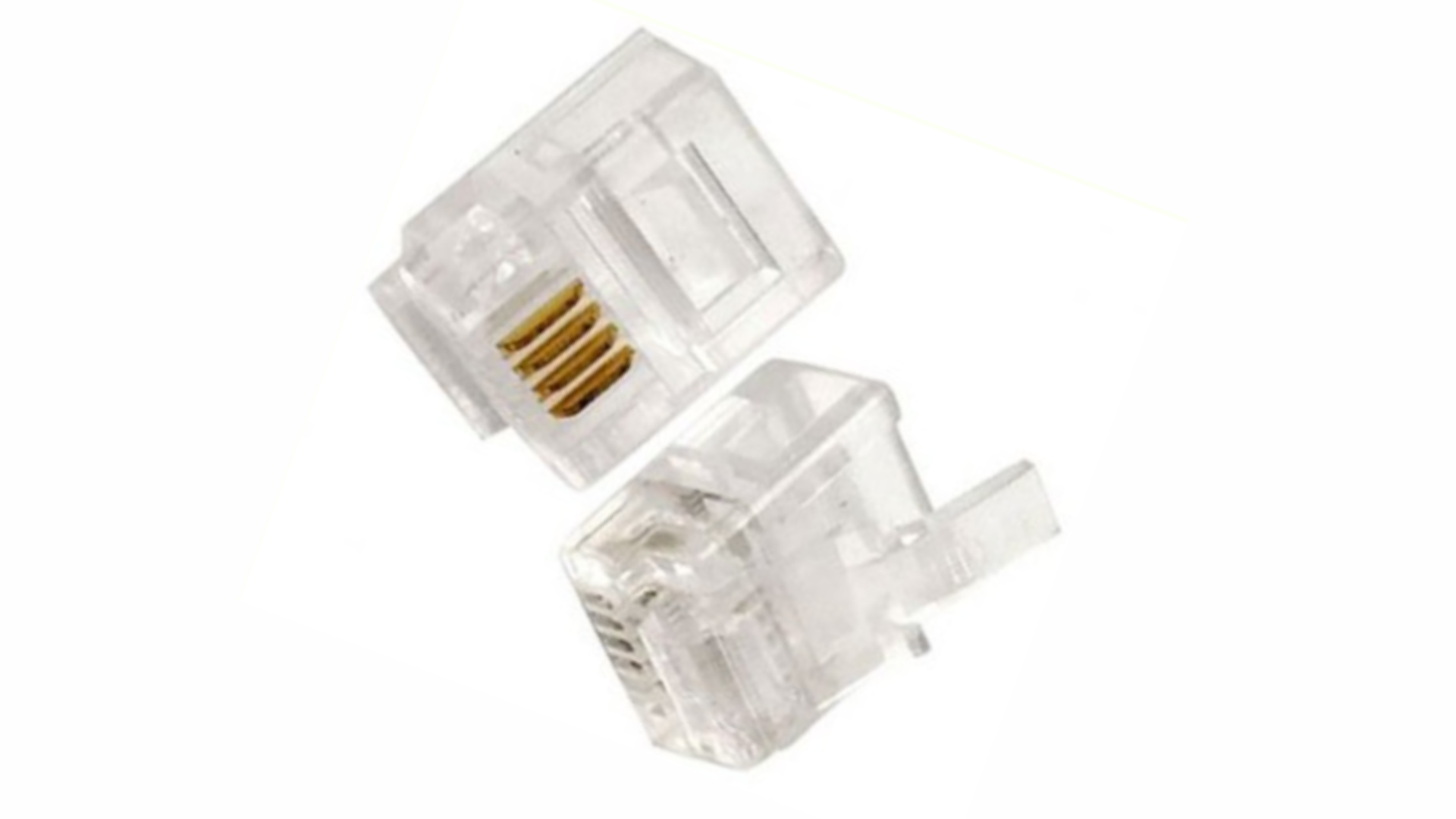 RJ11 4 Pin Telephone Crystal Plug Connector 6P4C Telephone use DIY Easy ...