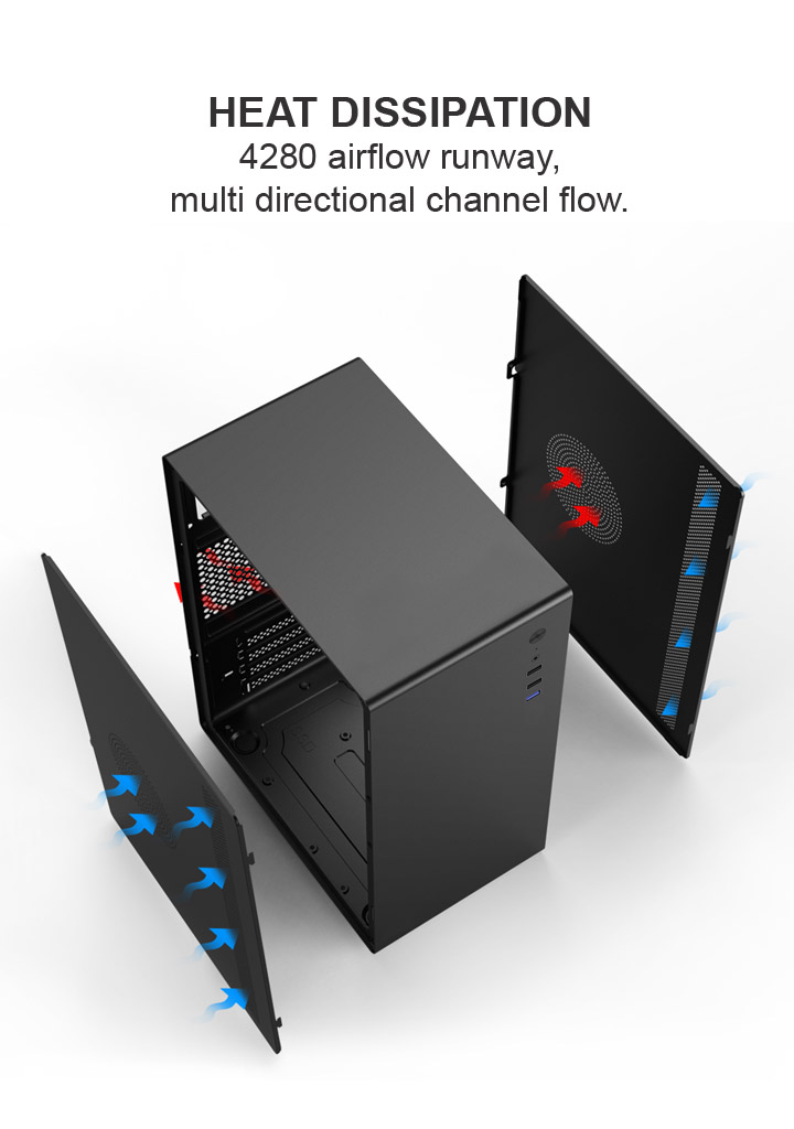 SLEVCASE SPOTLESS mATX Micro ATX Casing with 380W Power Supply PSU ...
