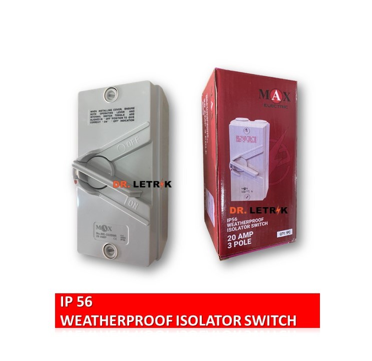 Isolator Switch (Weatherproof Surface Switch) On/Off Switch IP56 [ 20A / 35A / 63A ] | Shopee ...