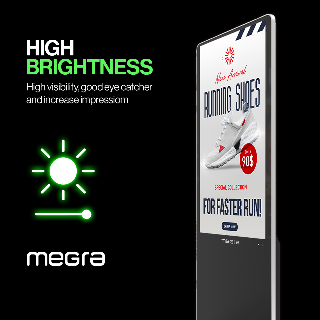 MEGRA 43"/50"/55" Digital Kiosk Display Floor Standee Signage ...