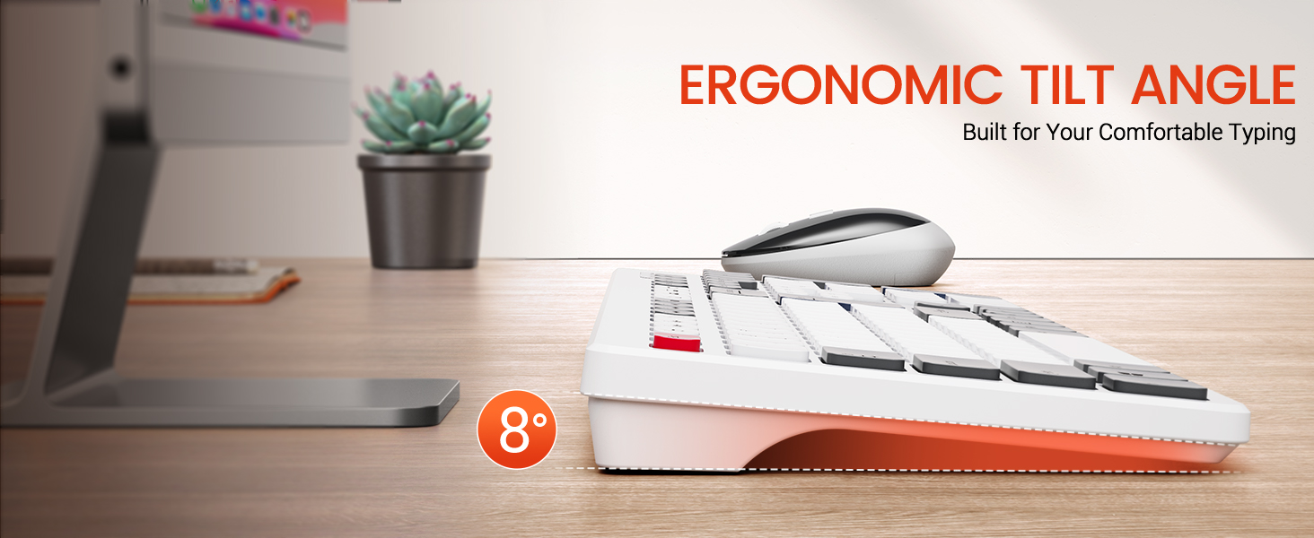 AULA AC308 Wireless Keyboard Mouse Set/ 2.4G Silent Full Size 108 Key ...