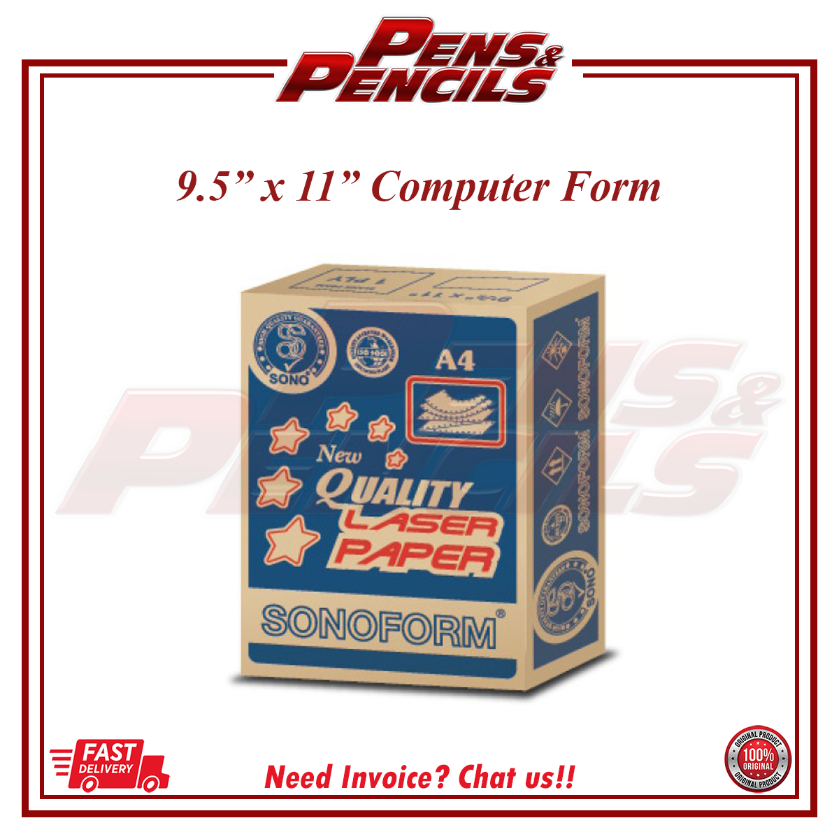 Computer Form NCR Paper 9.5'' X 11'' / A4 - 1Ply 2Ply 3Ply 4Ply Color - Sonoform / ACE/Akira ...