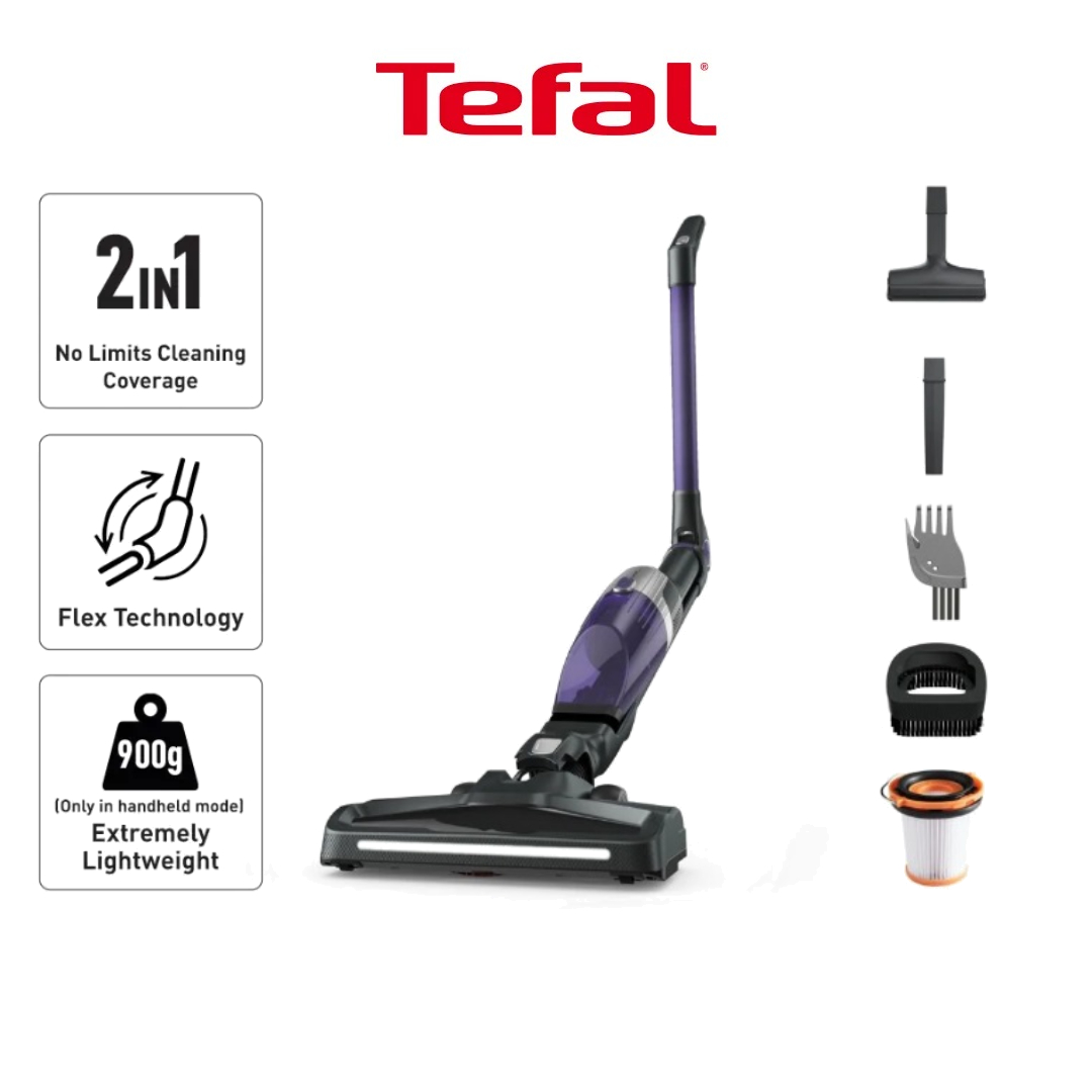 Tefal X-Trem Compact Allergy 2-In-1 Handstick Cordless Vacuum Cleaner ...