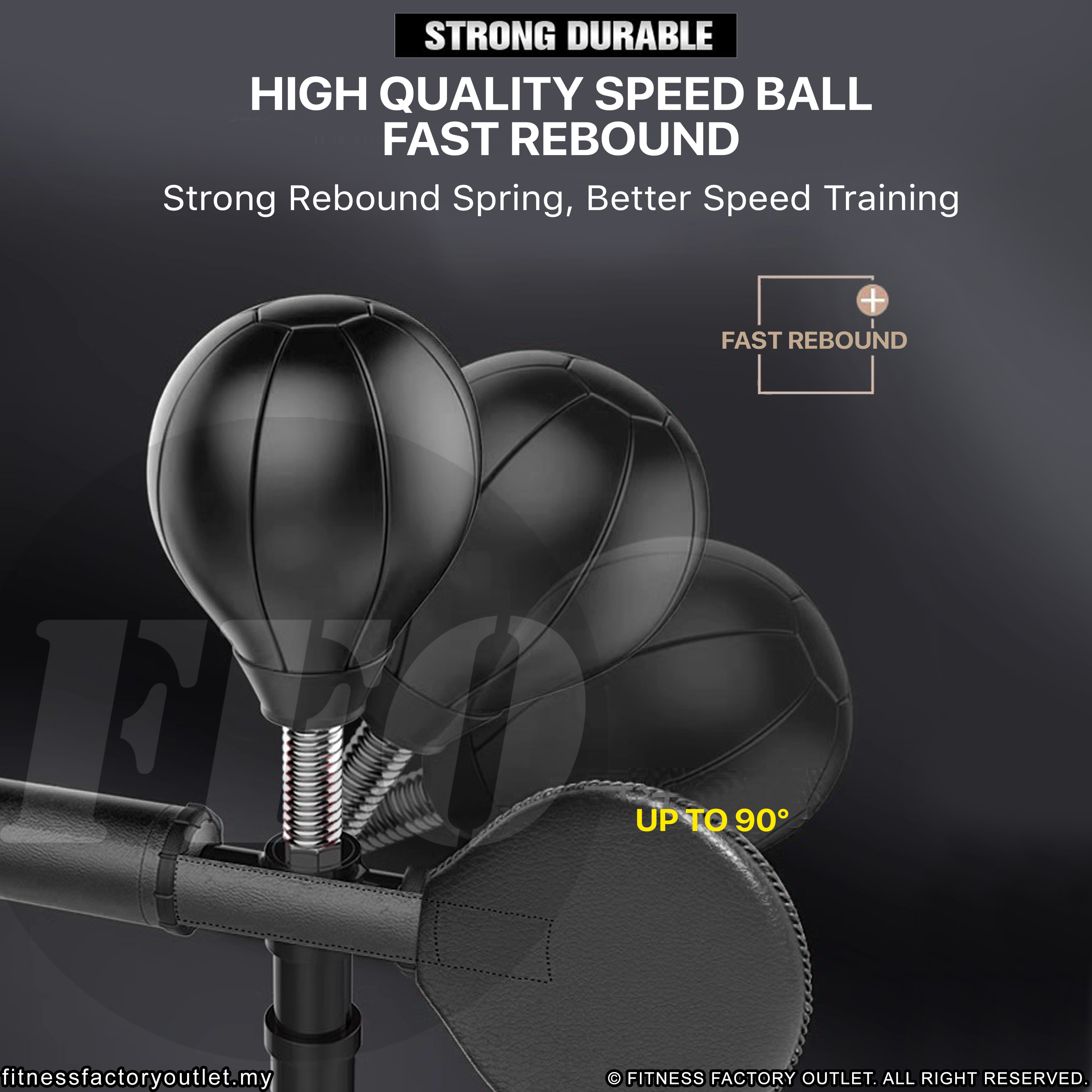 FFO Standing Punch Bag Reflex Spinning Bar Rotate Speed Ball Reaction ...