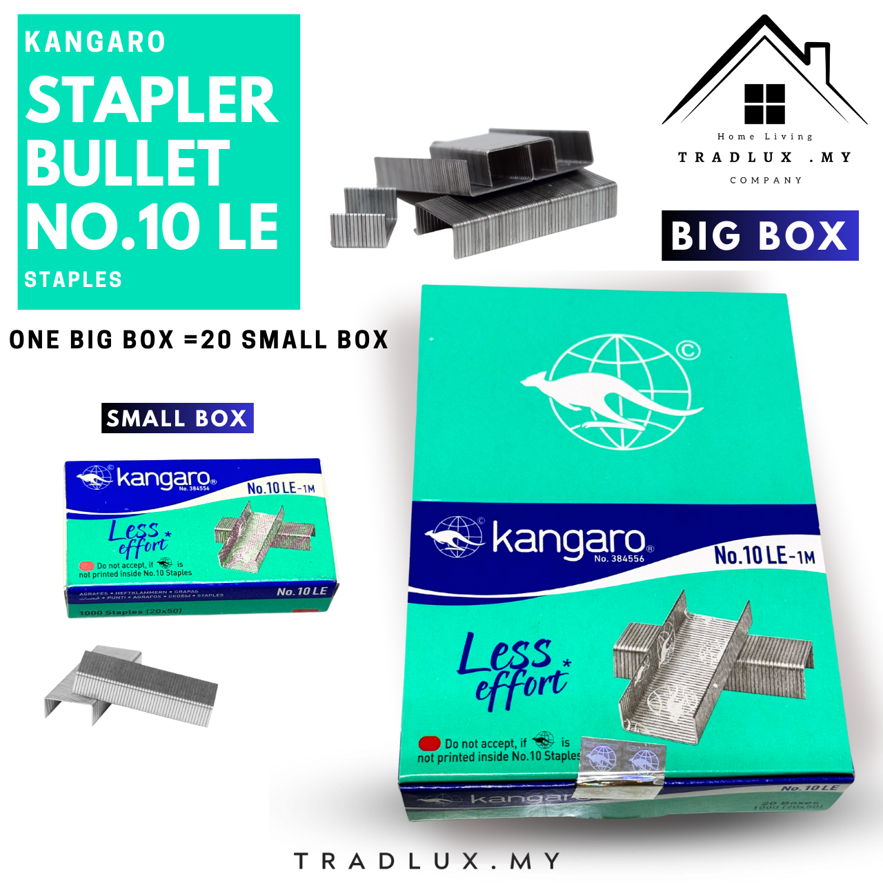Kangaro Stapler Bullet Staples No.10 / 10-1m /Dawai Kokot/ Ubat Stapler ...