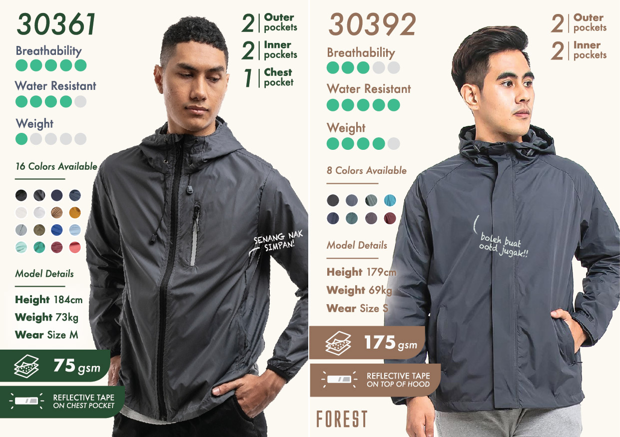 Forest Jaket Windbreaker Lelaki | Forest Windbreaker Men Jacket ...