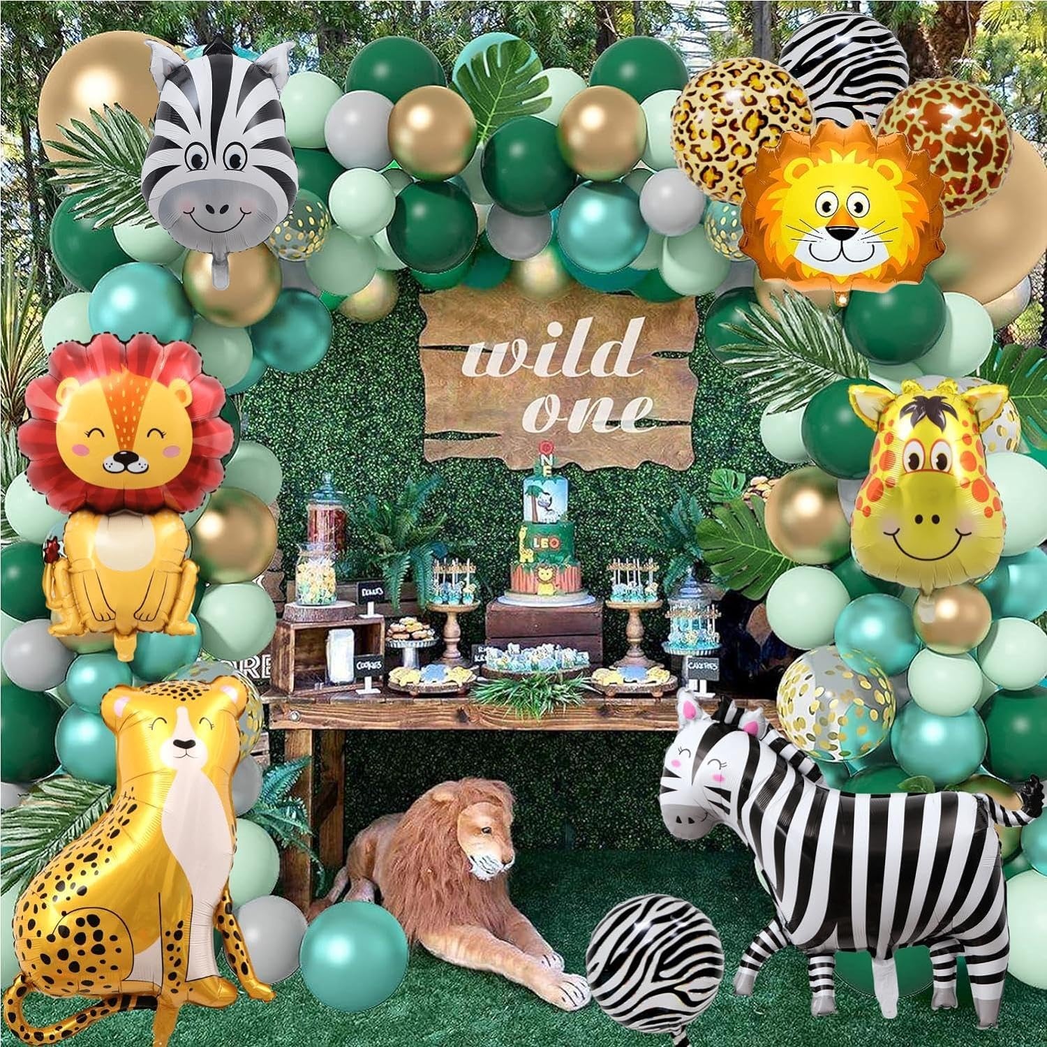 Safari Jungle Animal Butterfly Bee Balloon Foil Birthday Decoration Zoo ...