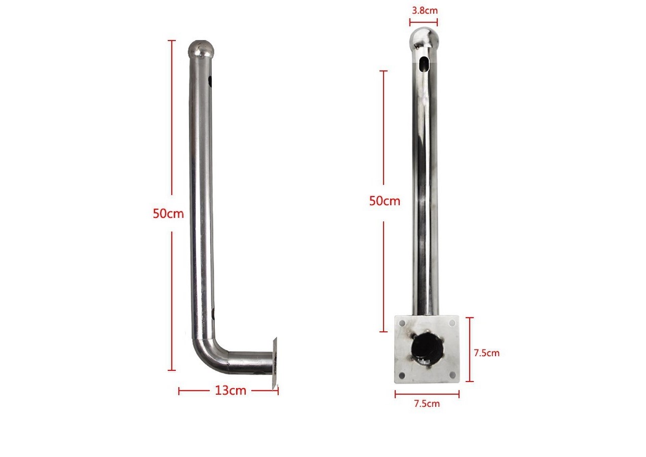 50cm Wired Alarm CCTV Wireless Access Point Stainless Steel L Pole ...