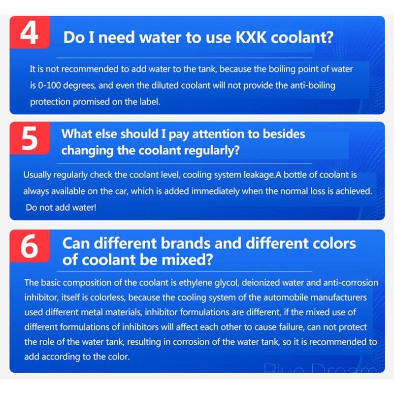 Japan high boiling point long-lasting coolant three color original ...