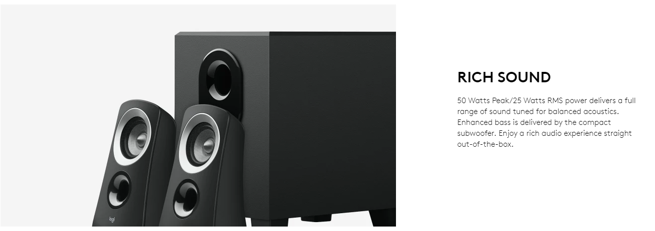 LOGITECH Z313 2.1 SPEAKER SYSTEM WITH RICH BALANCED SOUND WITH ...