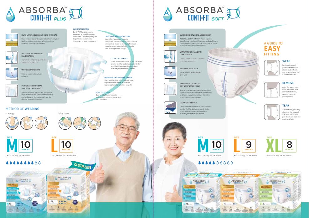 Absorba Conti-Fit Plus Tape Adult Diapers 10s (M10/L10) | Shopee Malaysia