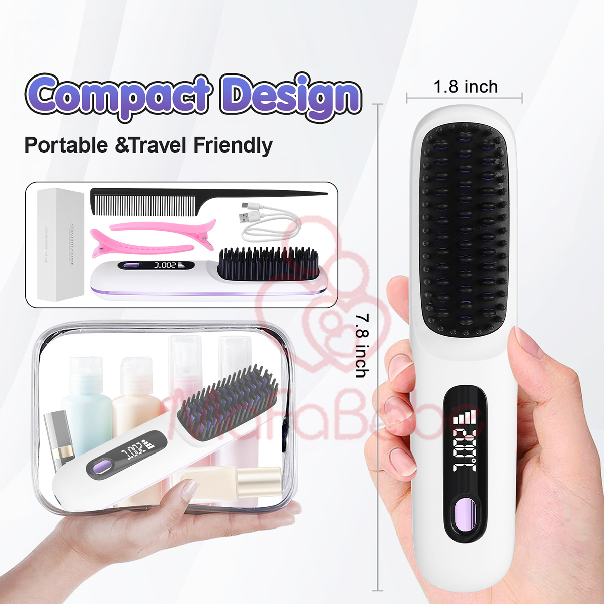 Mafababe hair straightener electric heating comb anti-scalding mini ...
