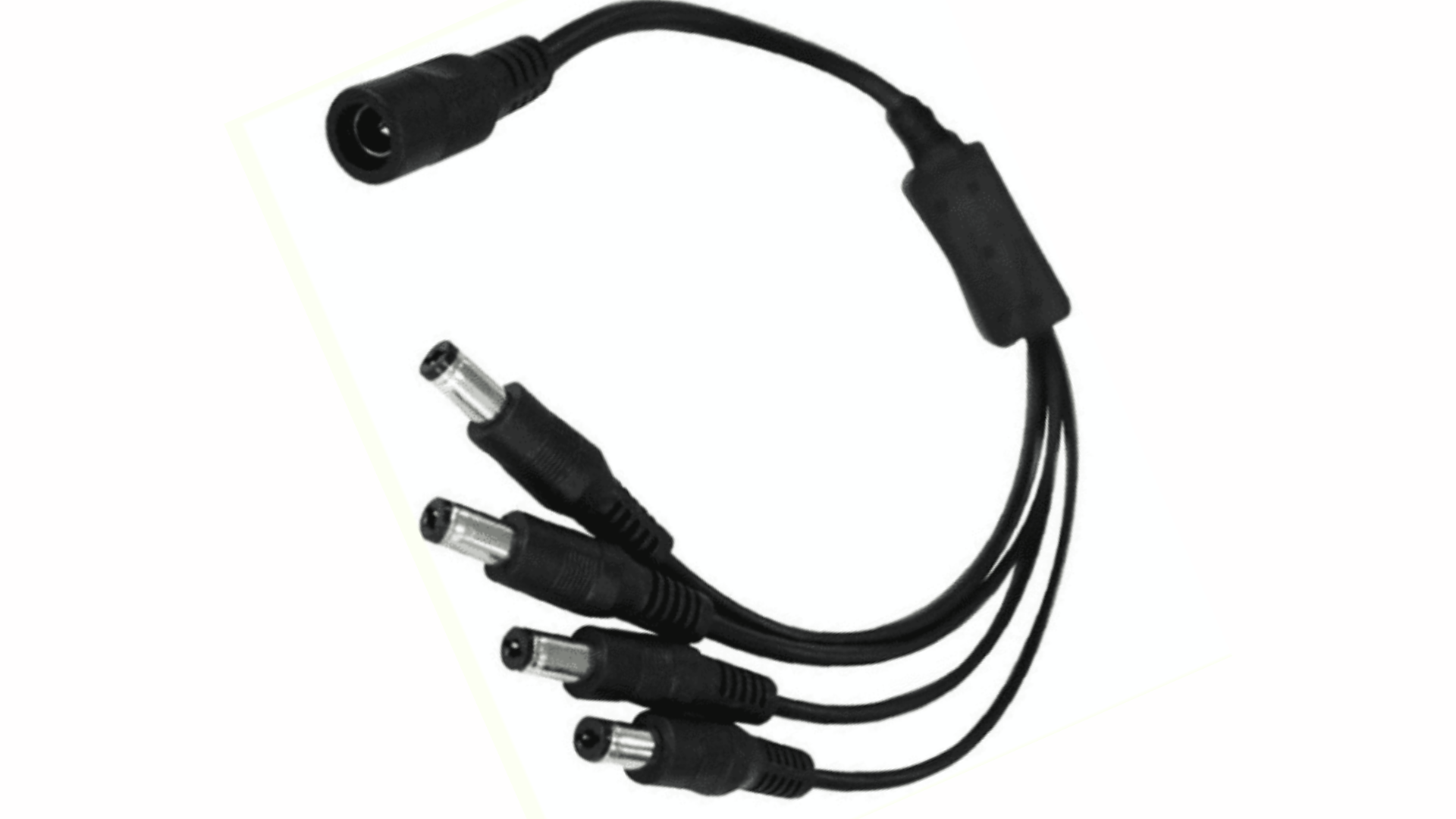 CCTV DC Plug 1 Female to 4 Male Power Connector Outer 2.5mm Inner 2.1mm ...
