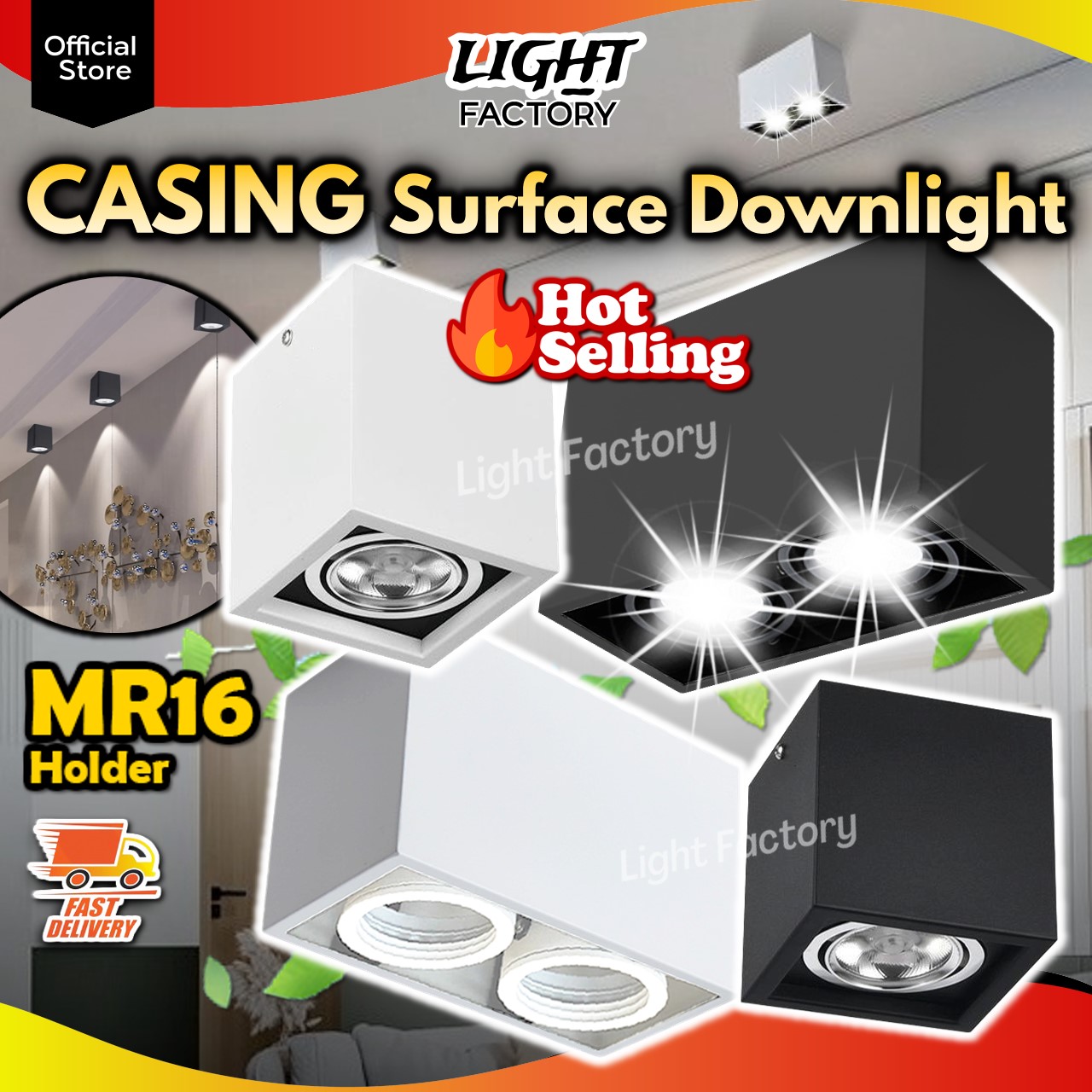 LED Surface Eyeball Fitting MR16 1 Head 2 Head/Casing Surface Eye ball ...