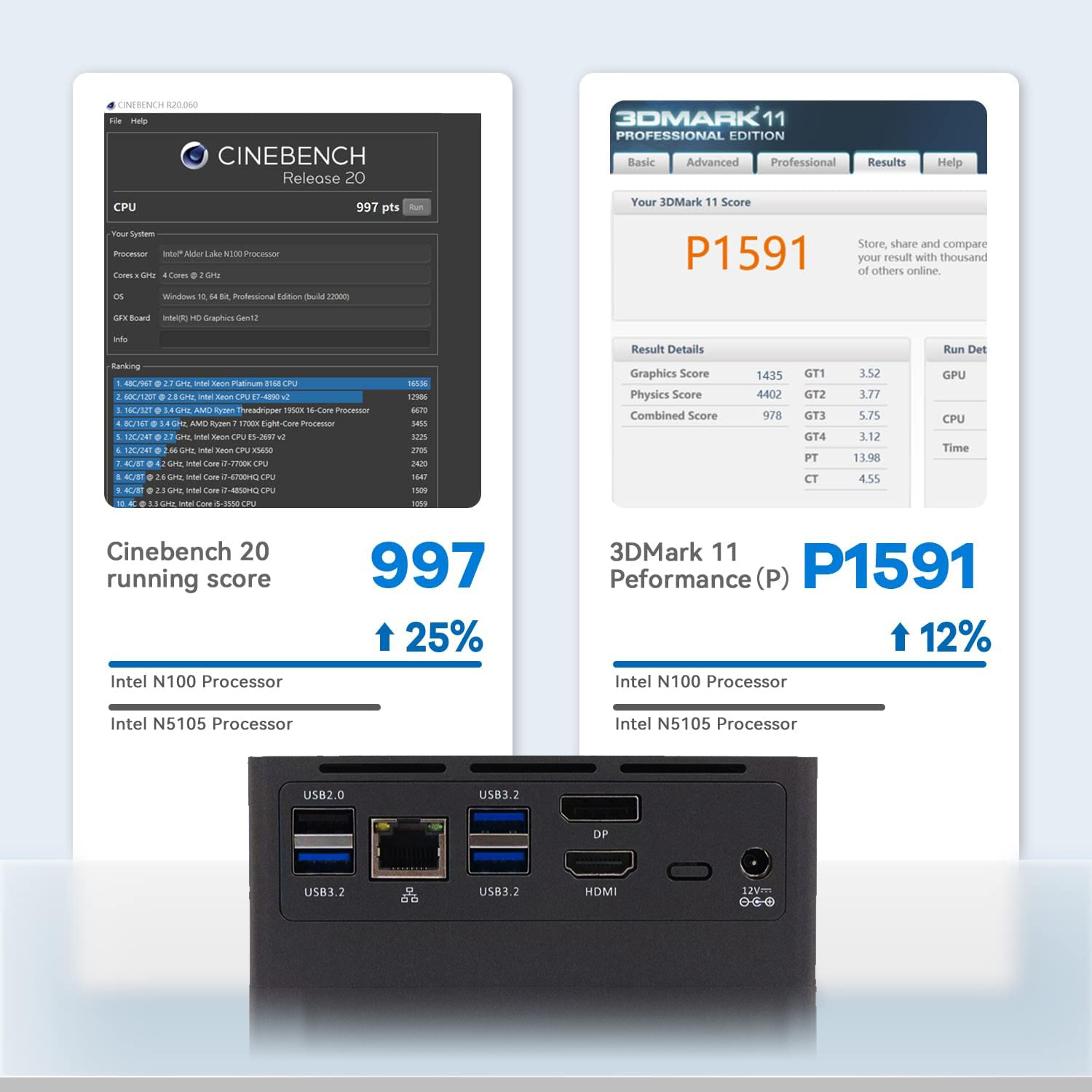 ORE N9E Intel N150 Windows Mini PC 32GB DDR4 RAM 2TB NVME SSD PC Gaming ...