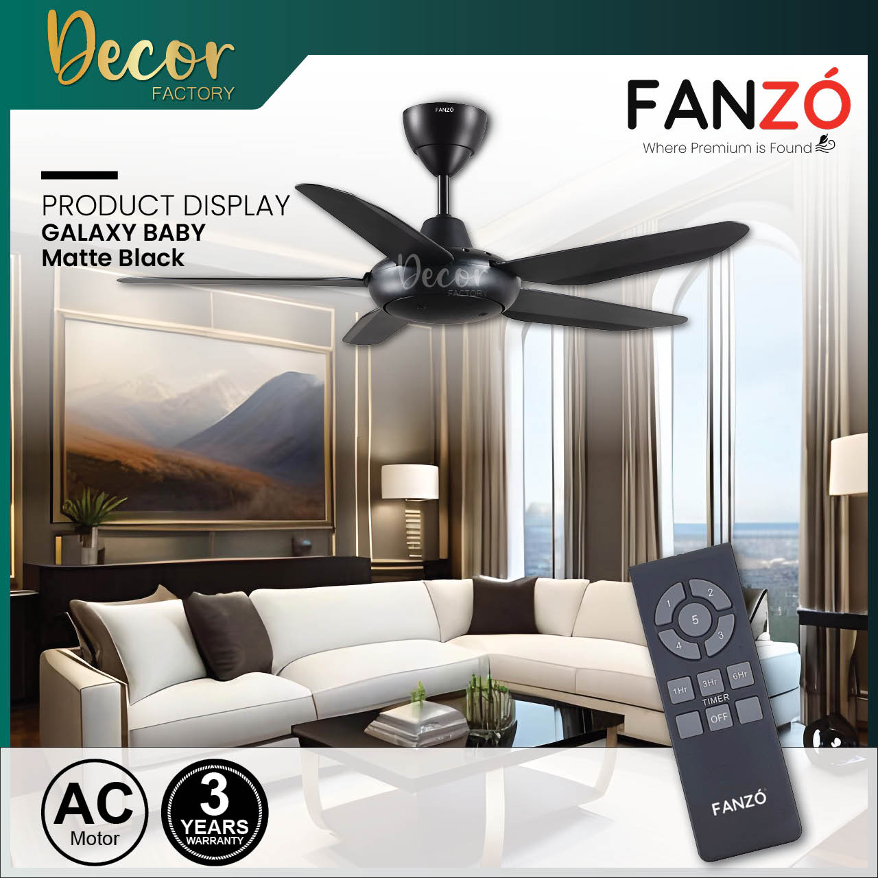 FANZÓ Fan FANZO GALAXY Baby Fan [NEW] 46" 5 Blades 5 Speed Remote ...