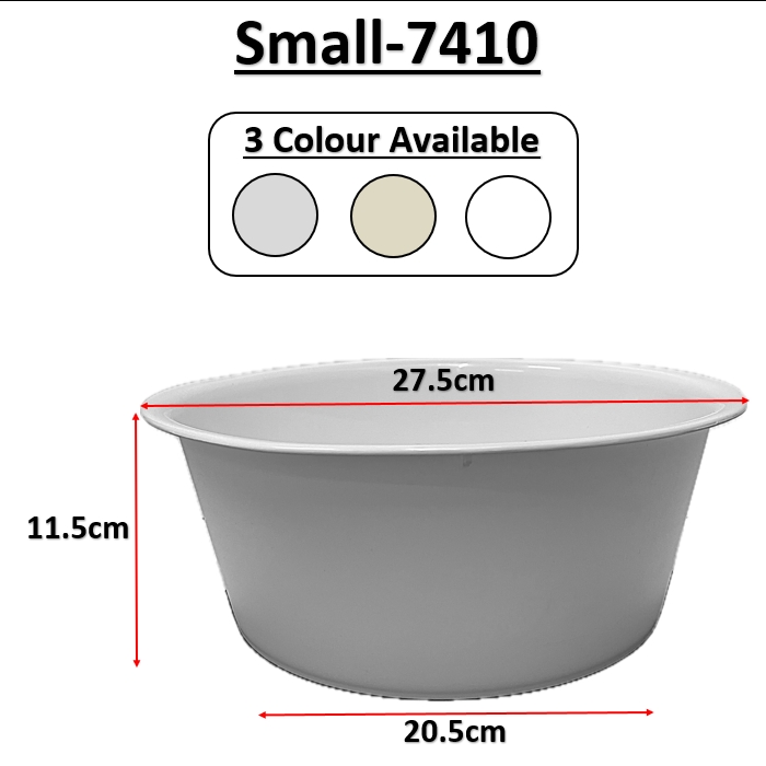 Roomy Round Basin/ Besen Plastik/ Round Plastic Wash Basin / Basin Cuci ...