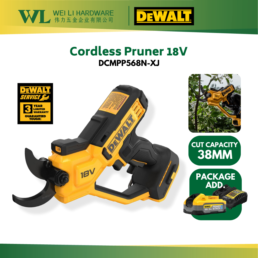 DEWALT DCMPP568N-XJ Cordless Pruner 18V / mesin potong pokok bateri ...