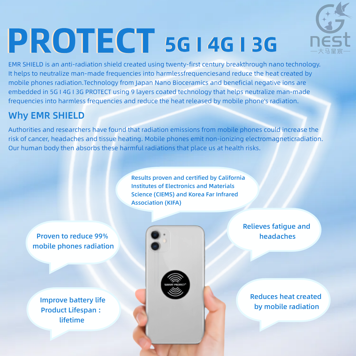 Original EMR Anti radiation sticker, 防辐射贴，EMR Shield Protection, EMF ...