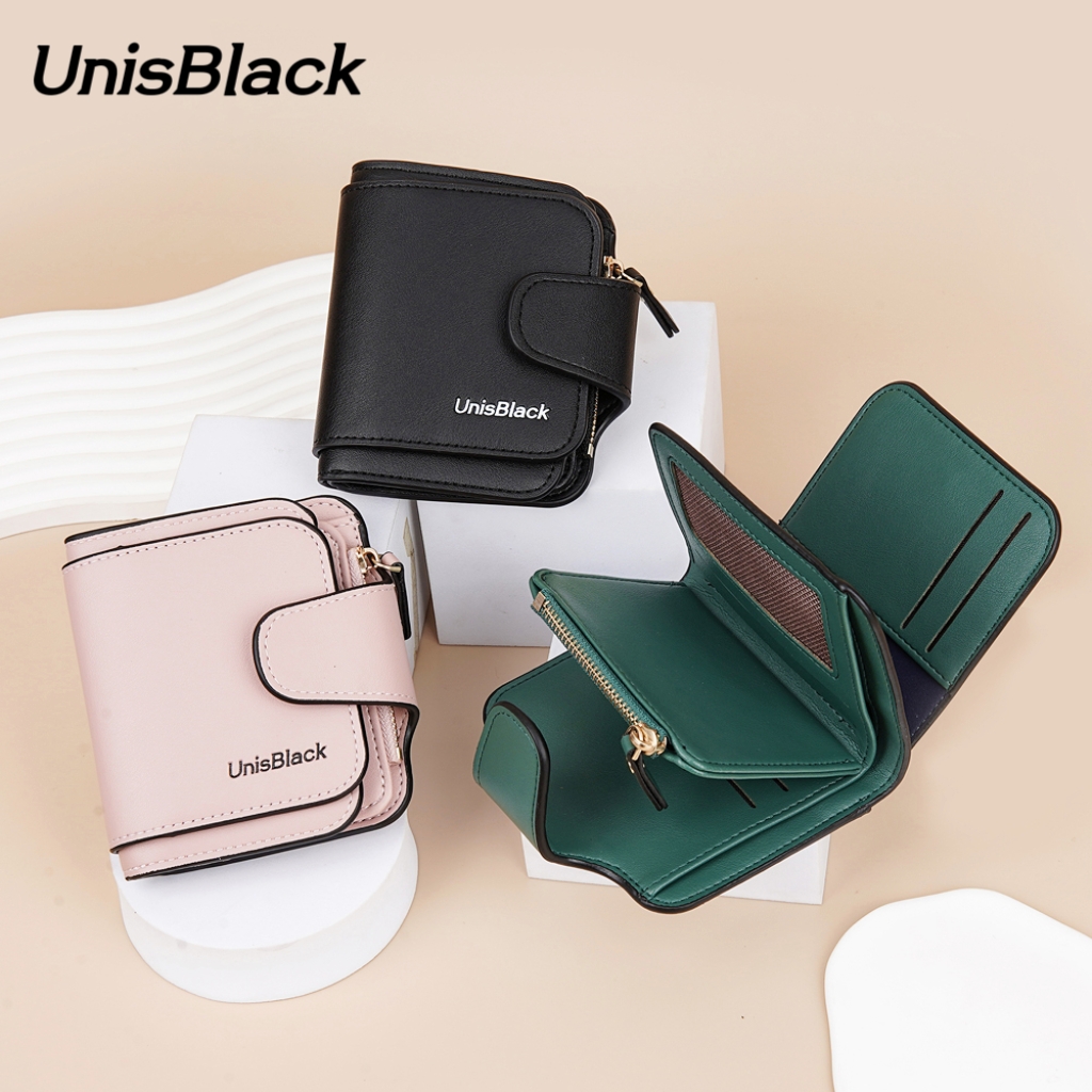 UnisBlack Women Wallet , Short Wallet Women , Ladies Purse Dompet ...