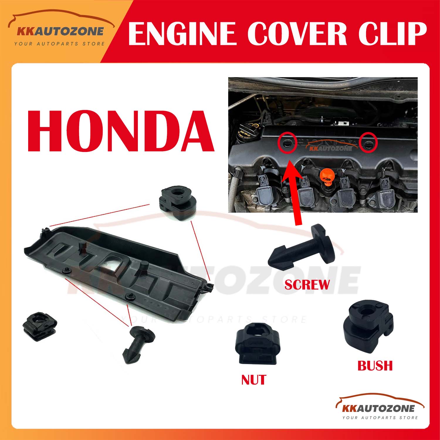 Honda Engine Cover Receptacle Clip | Shopee Malaysia