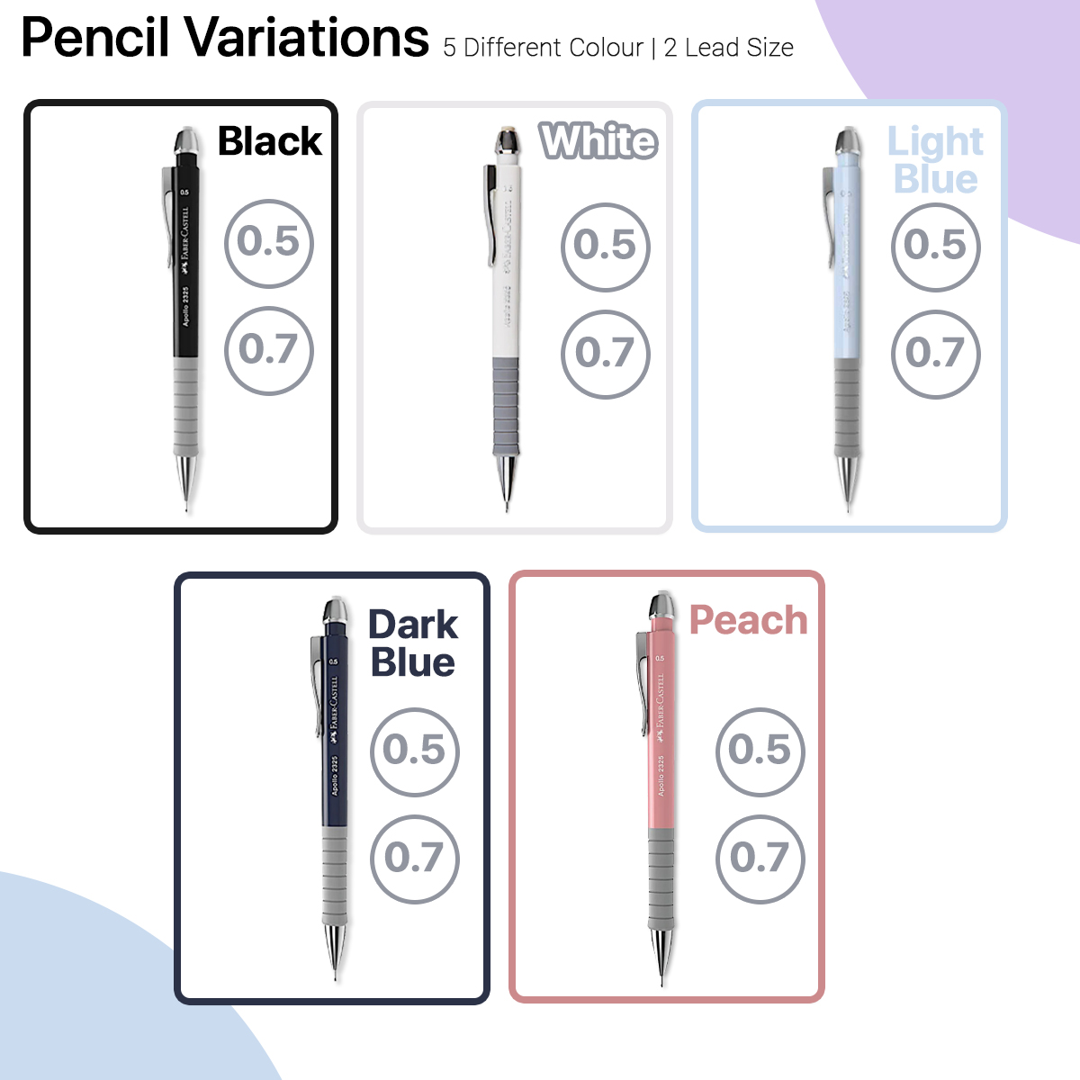 Faber Castell Apollo Mechanical Pencil 0.5 / 0.7 Free Eraser Refill ...