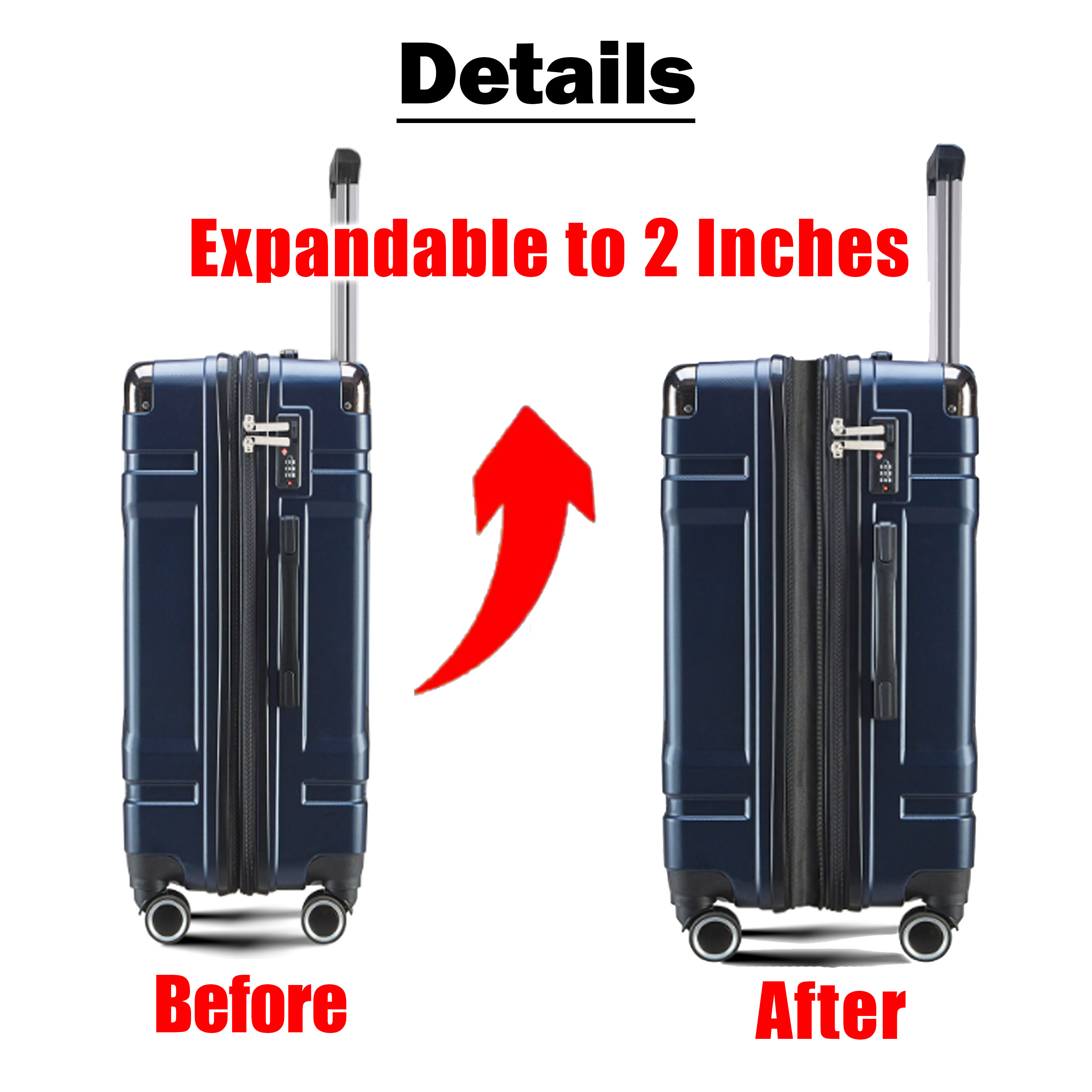 JTravel Cyber Punk Design ABS+PC Material Travel Luggage Expandable Zip ...