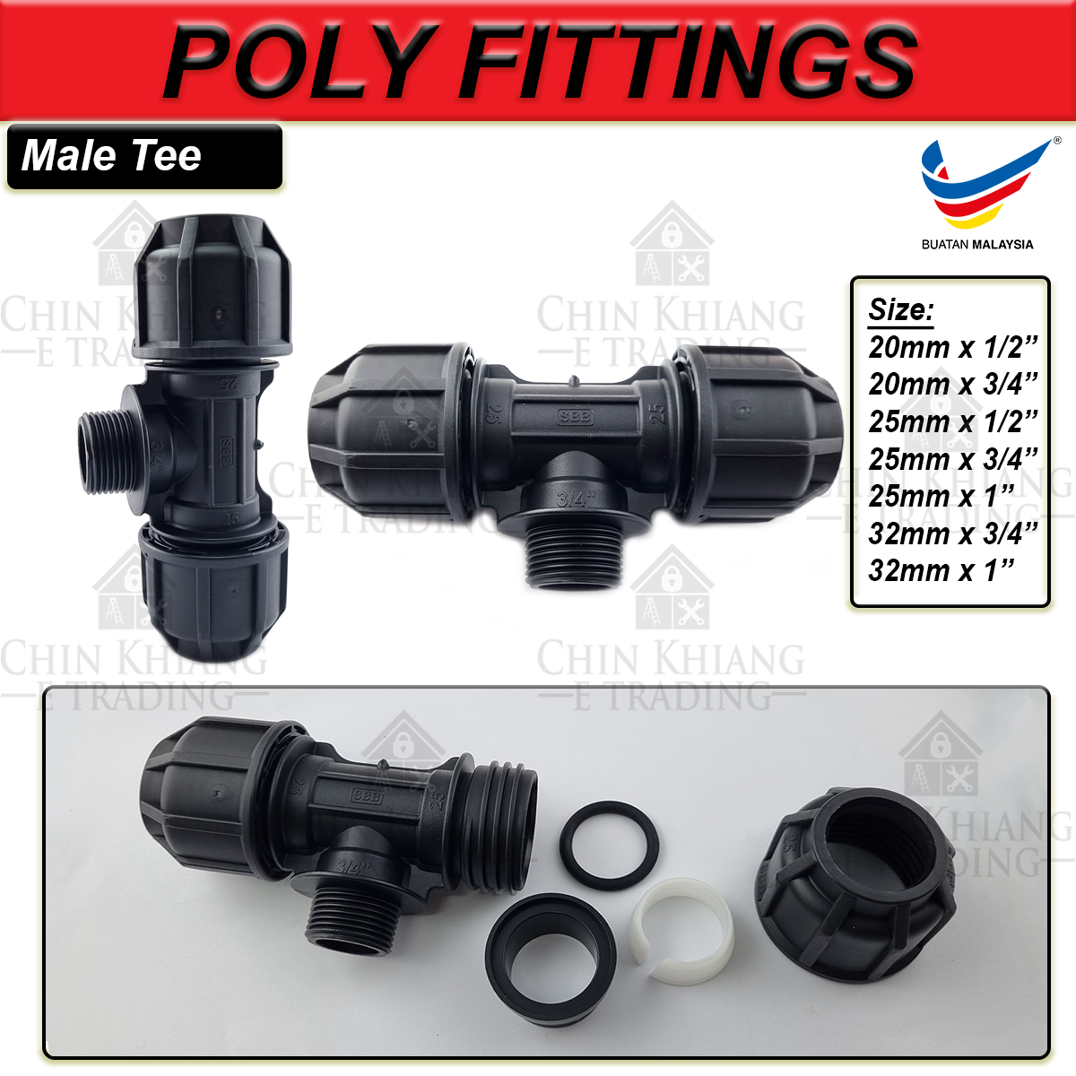 HDPE Poly Fittings Male Female Connector FTA MTA Socket Elbow Tee ...