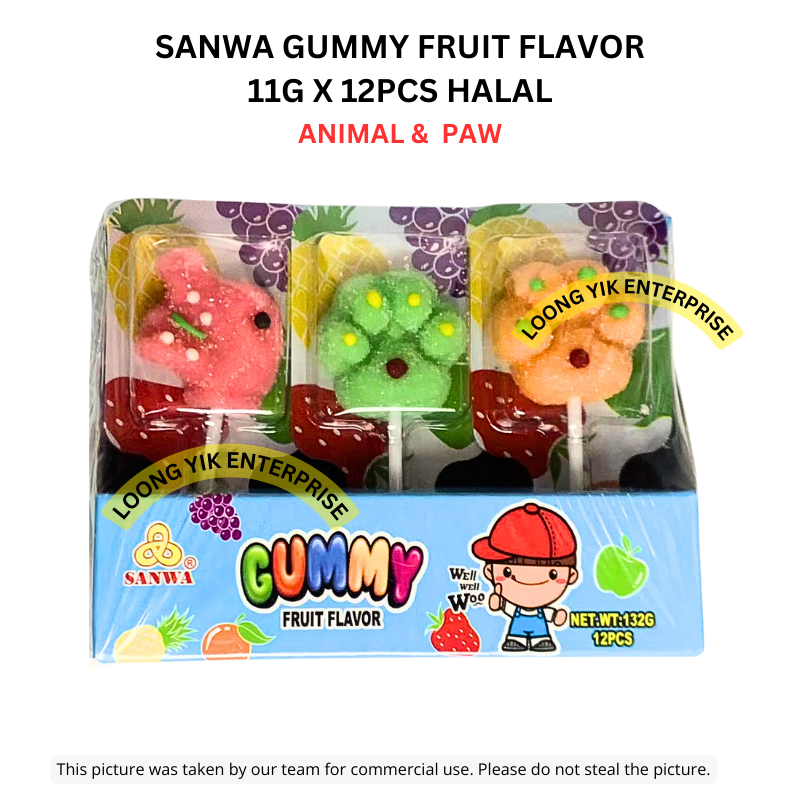 SANWA GUMMY FRUIT FLAVOR 11G X 12PCS HALAL ICE CREAM, BUAH-BUAHAN ...