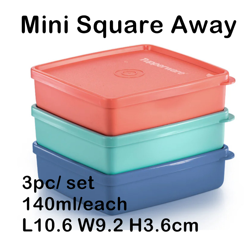 Tupperware Large Square Away 620ml/ Square Away 330ml/ Mini Square Away ...