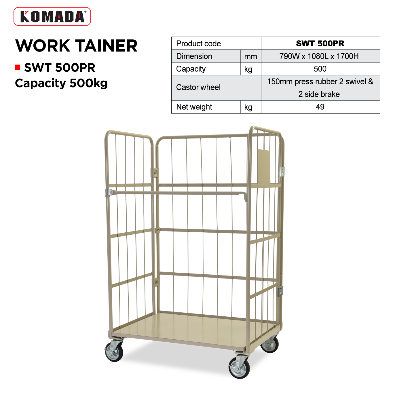 TTF Rack™ (KOMADA Work Tainer STD) Heavy Duty Work Tainer with Door and ...