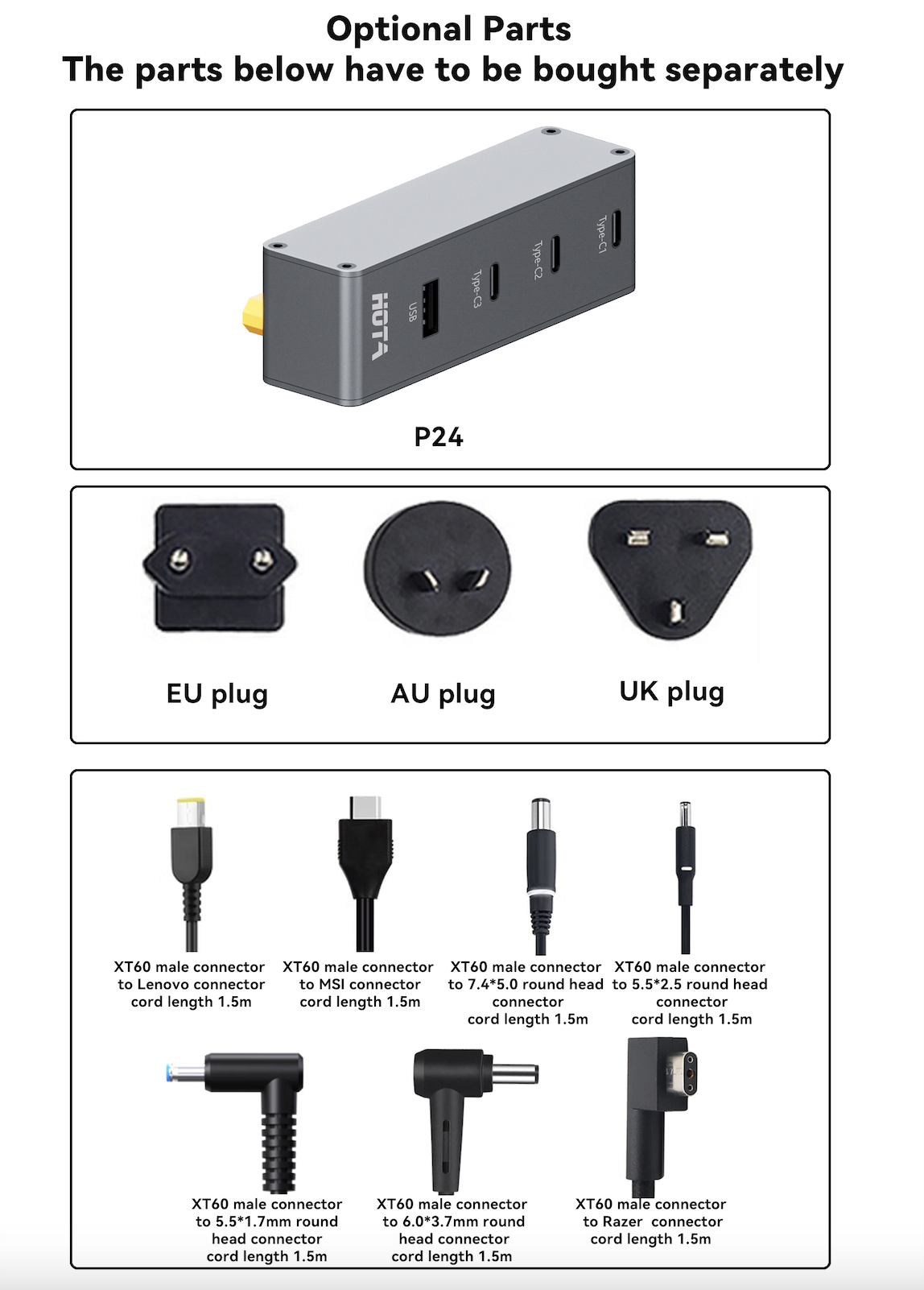 HOTA H24 245W GaN Gallium Nitride AC Adapter P24 PD Charger | Shopee ...