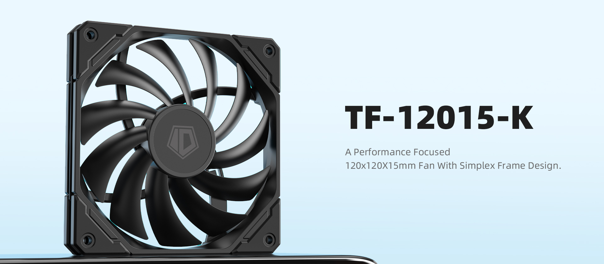 ID-COOLING TF-12015 12cm Casing Thin Fan ( 15mm ) 4pin PWM Black SLIM ...