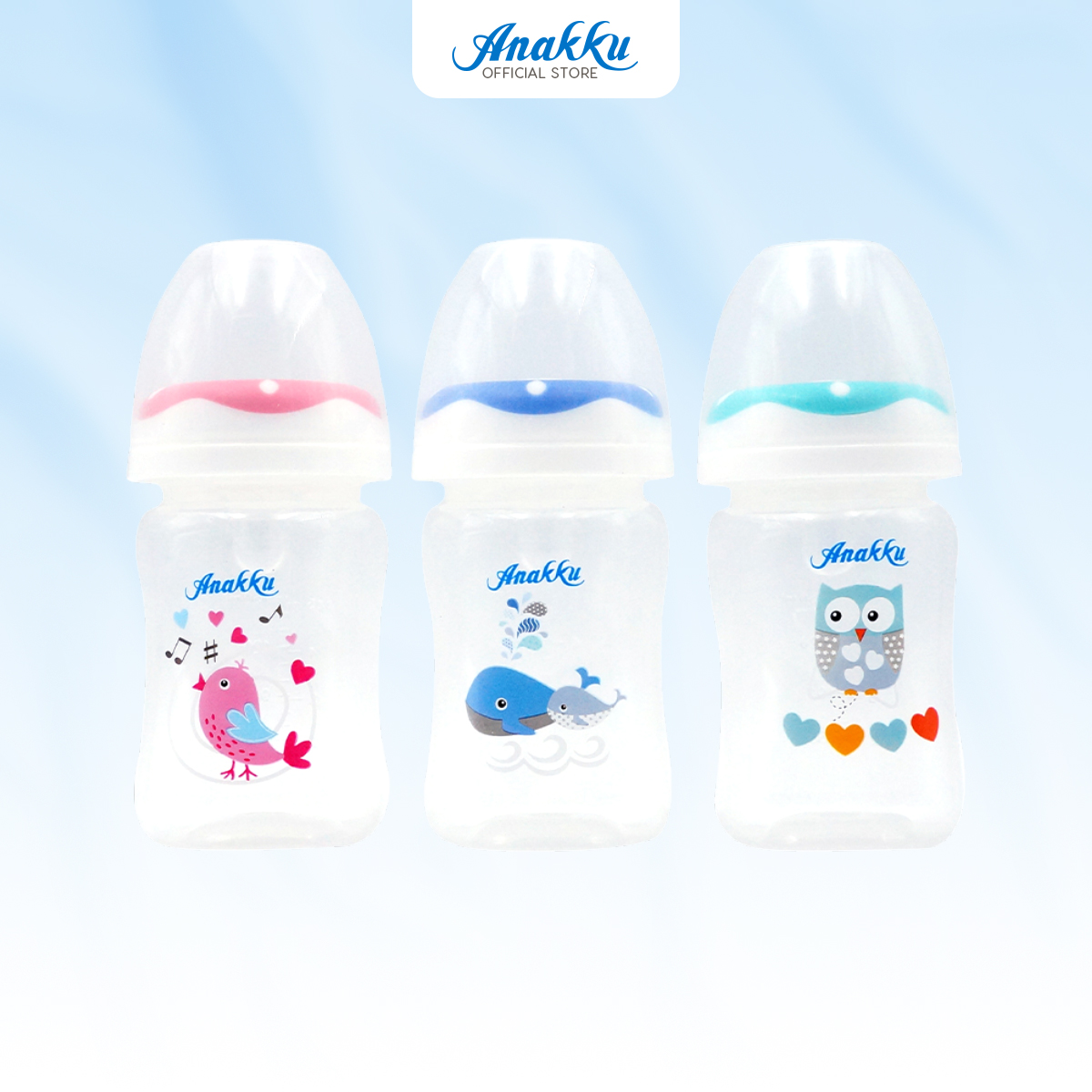 Anakku (4oz/8oz) Wide Neck Feeding Bottle Botol Susu with Anticollapse ...