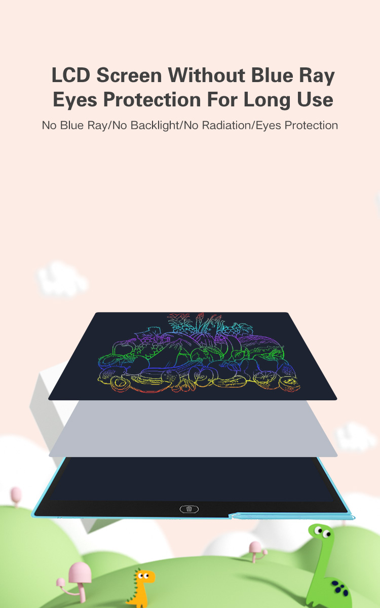 Qbrand Colorful Version LCD Writing Tablet 16 Inches Erase Drawing ...