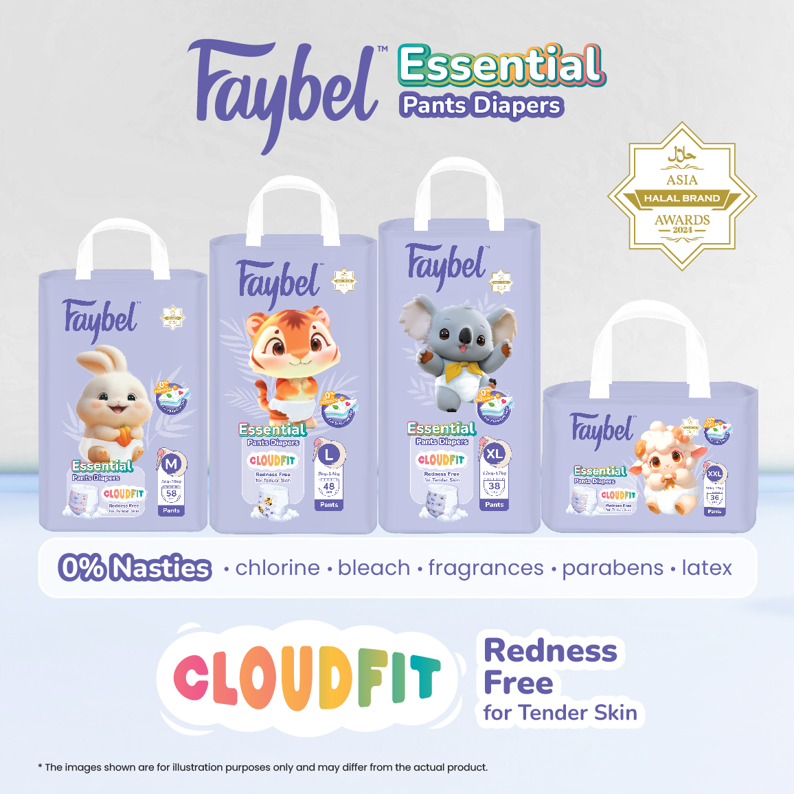Faybel Baby Essestial PANTS Diaper - M 58pcs (PANTS) | Shopee Malaysia