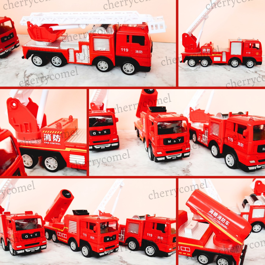 Alloy Firetruck Fire Truck Fire Engine Ladder Truck Water Jet Vehicle ...