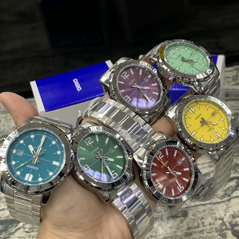 100% ORIGINAL CASIO MTP-VD01D-6BV/3B/3E1/3E2/4B/9E (6 COLORS) sporty ...