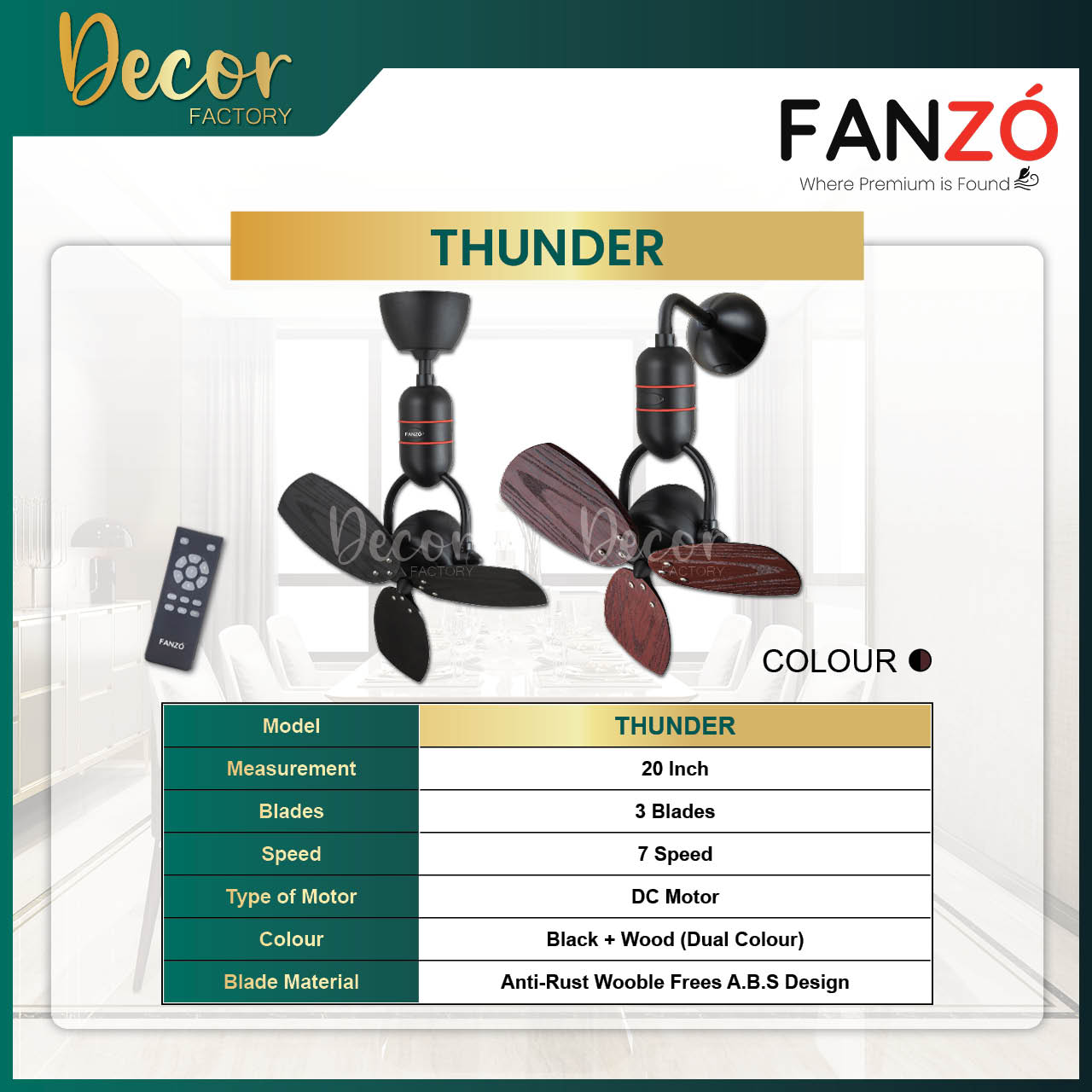 FANZÓ Fan FANZO THUNDER Fan [NEW 2022] 20" 3 Blades 7 Speed DC Motor ...