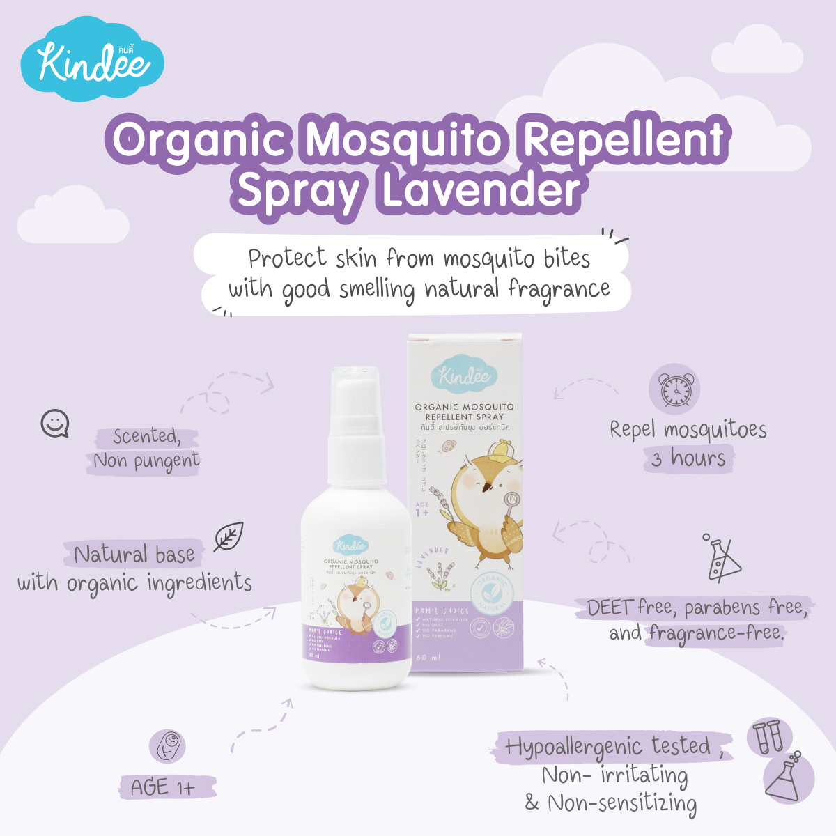 Kindee Organic Mosquito Repellent Spray - 15ml | Shopee Malaysia
