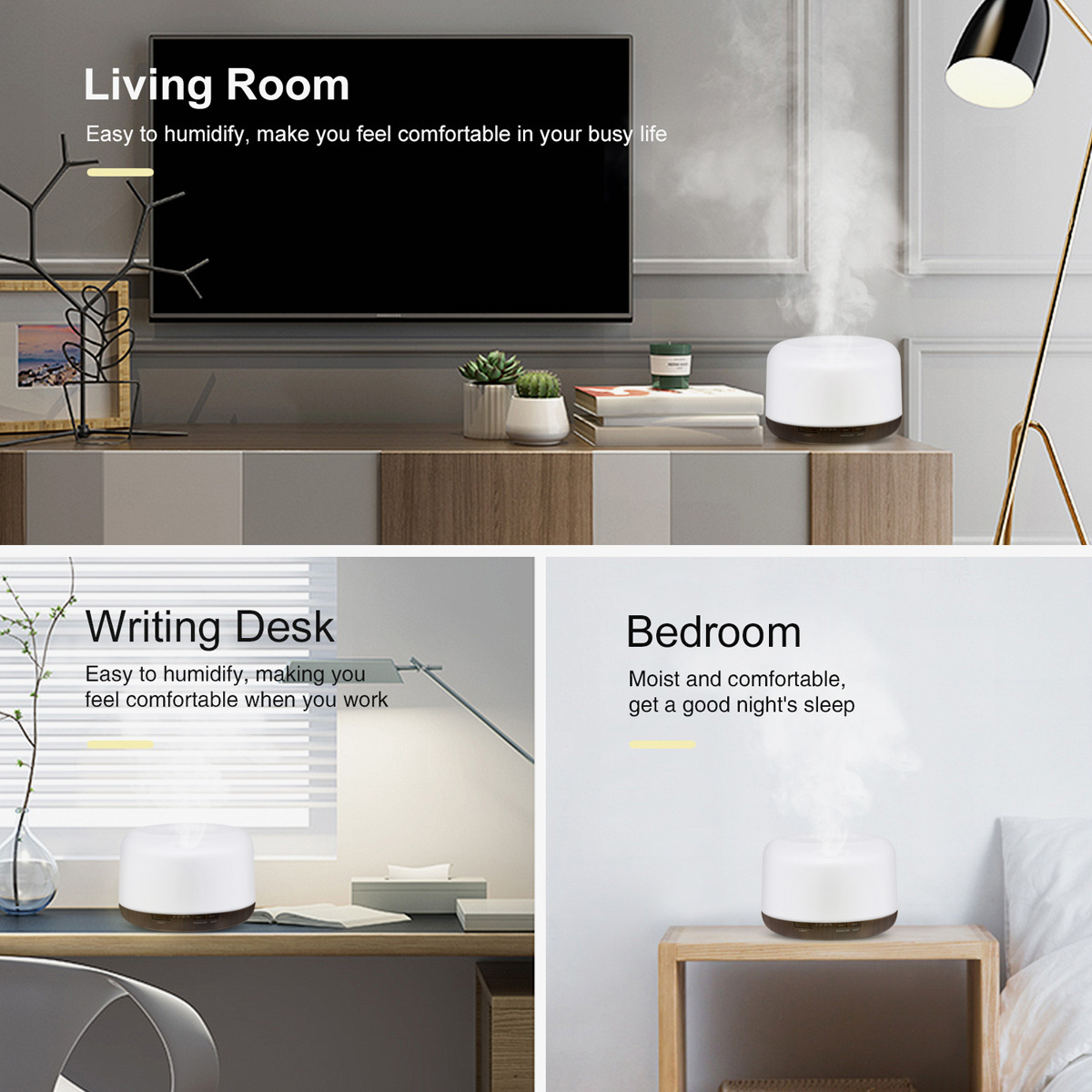 Bluetooth Speaker Essential Oil Diffuser & Ultrasonic Humidifier 500ml ...