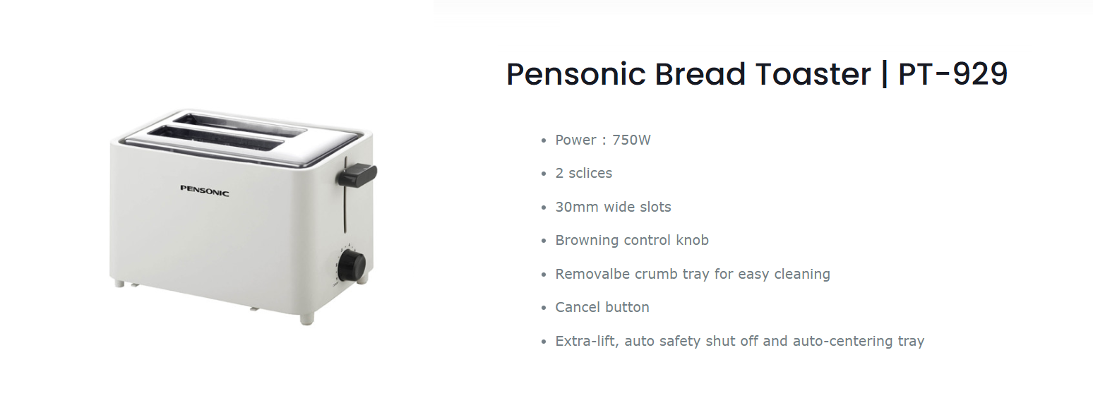 Pensonic 2 Slices Bread Toaster Pembakar Roti Murah 烤面包机 PT-929 | Shopee Malaysia