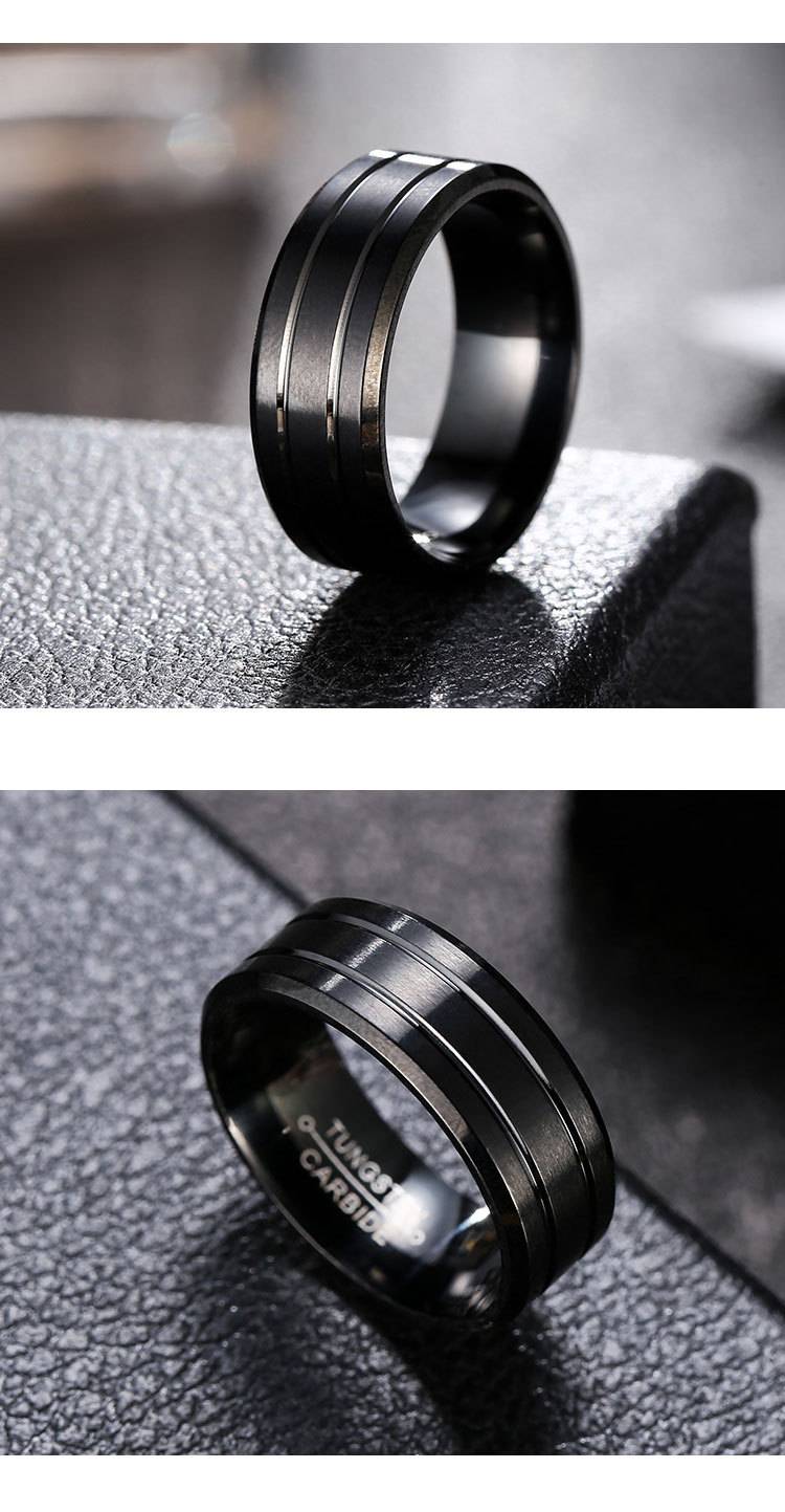 The new black titanium steel ring stainless steel ring ring male female ...