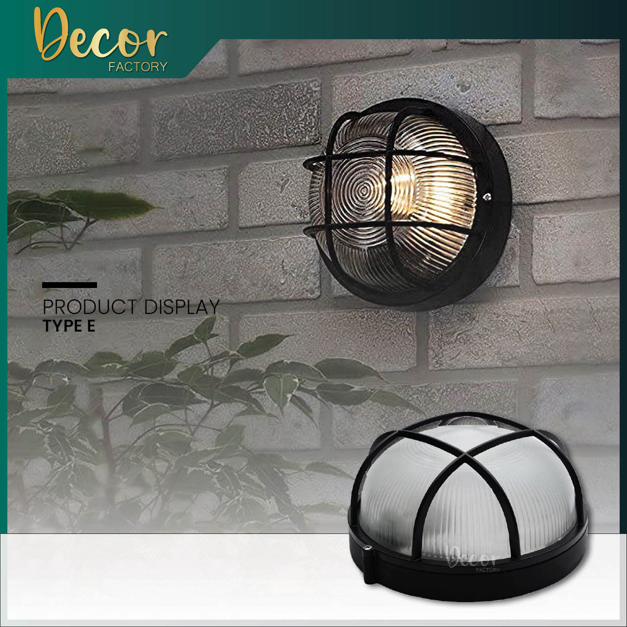 Outdoor Bulkhead Lamp Nordic Style Wall Light IP65 Weather Proof ...