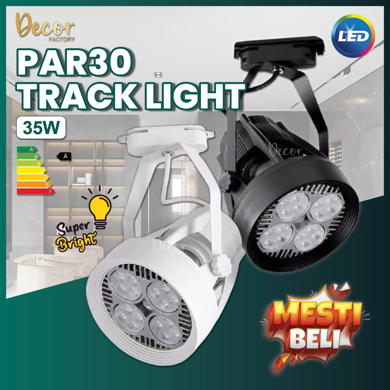 [1 Year Warranty] LED Track Light PAR30 Casing LED PAR 30 LED BULB ...