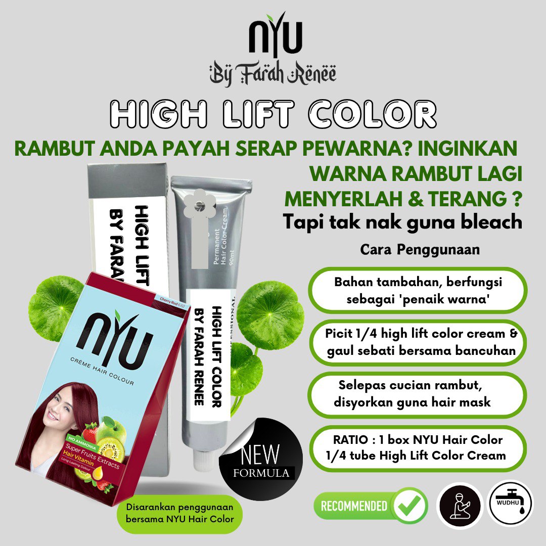 Free Gift NYU Hair Color Halal Pewarna Rambut Sah Solat Hair Dye Tutup ...